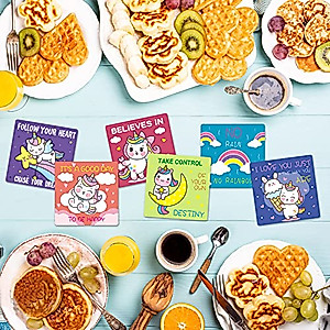 Pink Unicorn Lunch Box Notes for Girls 108 Pack Magical Unicorn Daily Inspirational Motivational Encouragement Thinking of You Cards for kids Lunchbox Back to School Supplies Gifts