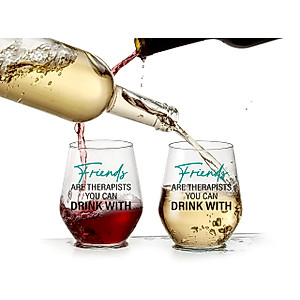 Funny Wine Glass for Women Men | Funny Christmas Birthday Drinking Glasses for Best Friend BFF | Cute Stemless Wine Glass | Unique Inappropriate Adult Humor Gift for Wine Lovers | Wine Gifts for Women
