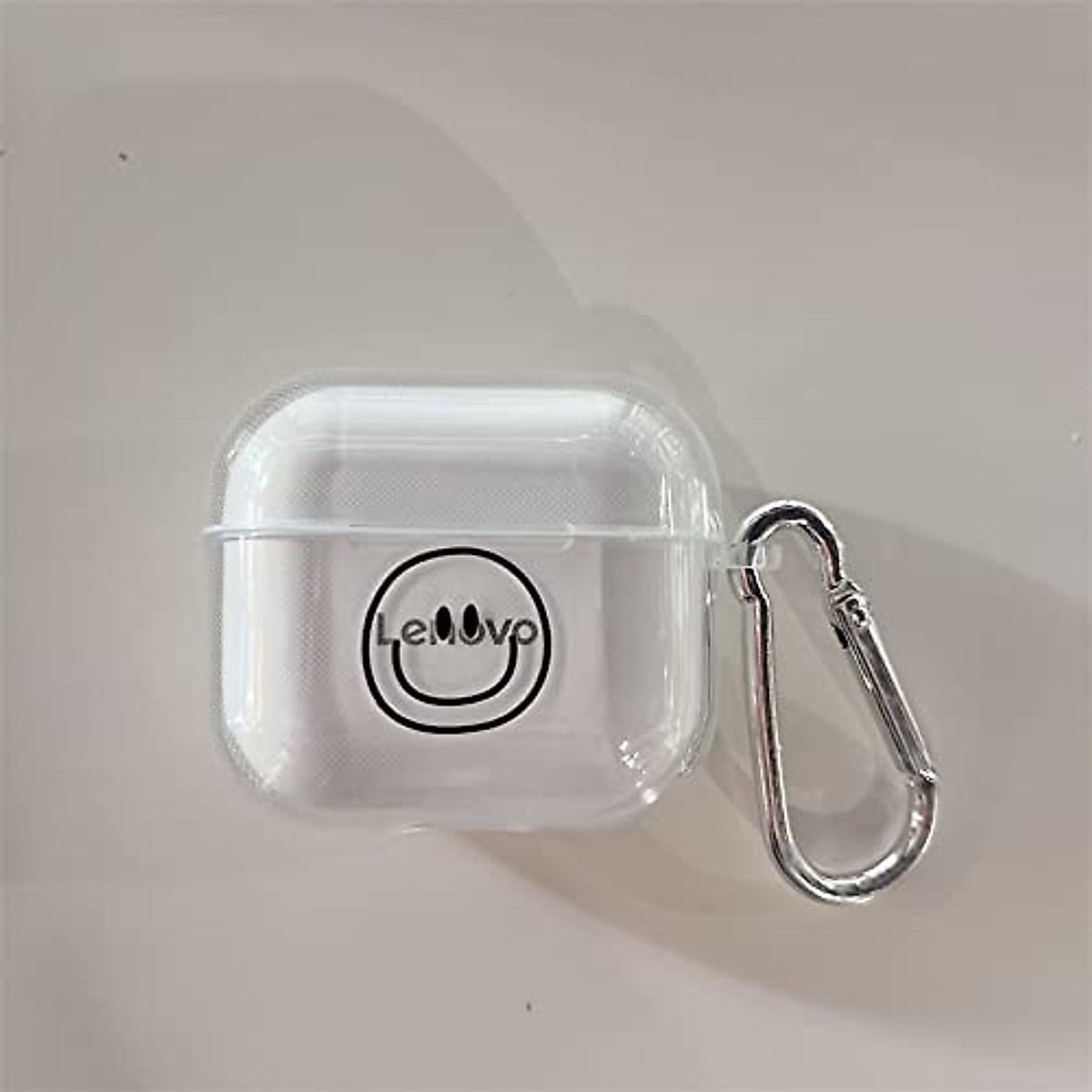 Cute Cartoon Style Soft TPU Protective Crystal Clear Transparent Case Cover Compatible with Lenovo LP40 Earbuds, Protective Skin Sleeve with Key Chain (I)