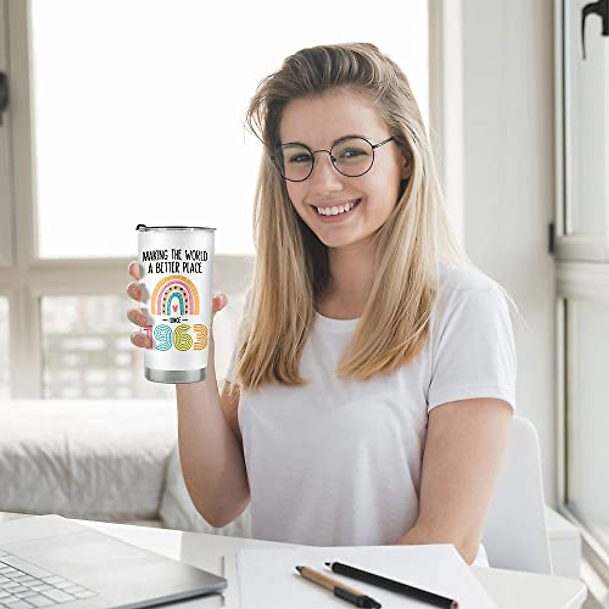 60th Birthday Gifts for Women, Tumbler 20 oz Stainless Steel Vacuum Insulated Tumblers, 1963 Birthday Gifts for Women, 60 Year Old Birthday Gifts, 60th Birthday Gift Ideas, 60th Birthday Tumbler