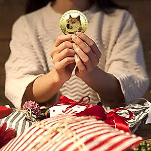 Generl 2 PCS-1 oz Dogecoin Commemorative Coin 2021 Gold-Plated, Silver-Plated, Dogecoin Limited Edition Collectible Coins, with Protective Cover, Display Stand —Gifts for Dog Lovers