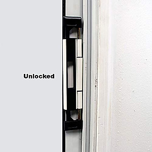 Prime-Line U 11037 Patio Door Deadbolt Lock, 8 In. Overall Height, Steel Bar, Surface (1 Kit), White/Black