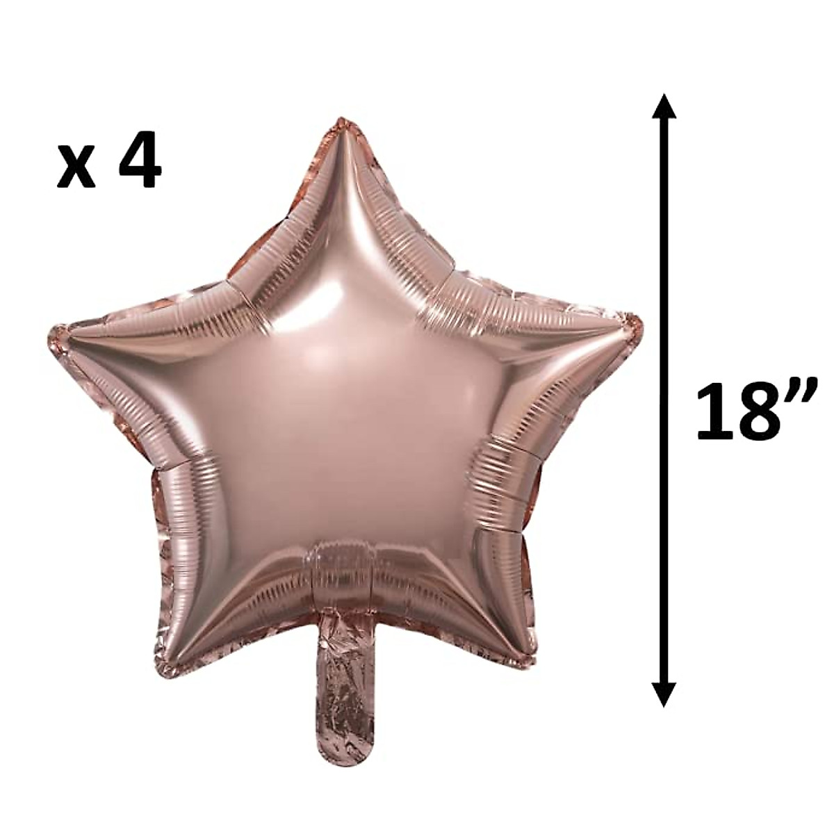 Vision Pink Rose Gold Stars 18" Helium Foil Star Balloons 12 Pcs Metallic Appearance Set | Fuchsia Pink Rose Gold Light Pink Balloons | Party Decorations for Baby Shower and Weddings