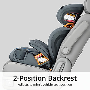 Chicco KidFit Adapt Plus 2-in-1 Belt-Positioning Booster Car Seat, Backless and High Back Booster Seat, for Children Aged 4 Years and up and 40-100 lbs. | Vapor/Grey