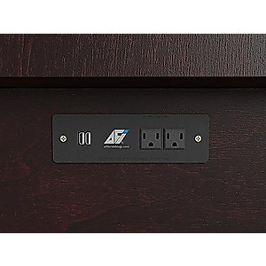 AFI, Chelsea Mid-Century Modern Queen Solid Wood Murphy Bed Chest with Mattress in Espresso