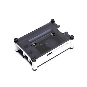 XYGStudy Black/White Acrylic Fully Protection Cover Case for Raspberry Pi 4 Model B, with Cooling Fan (PI4-CASE-B)