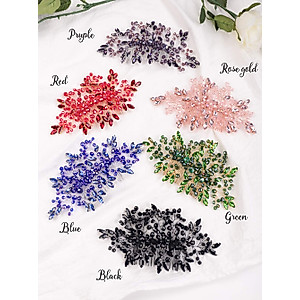 Aimimier Bridal Purple Crystal Hair Comb Amethyst Hair Piece Wedding Hair Accessories for Women and Girls (Purple)