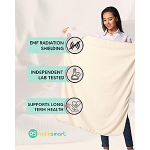Radia Smart® 5G Blocking, EMF Protection Baby Blanket, Pregnancy Belly Shielding, Natural Cotton, Large 43 x 35