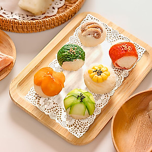 Svalor 100 Pieces Rectangle Paper Doilies, 7.5×12 Inch Doilies for Food, Disposable Lace Paper Doilies for Tables, Paper Placemats Bulk for Cakes Desserts Crafts (White)