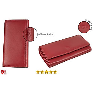 Mou Meraki Women RFID Blocking Real Leather Bifold Wallets For Women-Shield Against Identity Theft (WATERMELON)