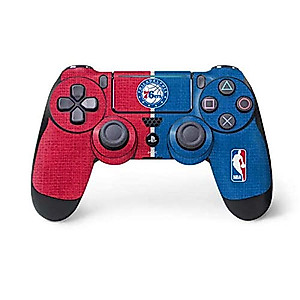 Skinit Decal Gaming Skin for PS4 Pro/Slim Controller - Officially Licensed NBA Philadelphia 76ers Canvas Split Design