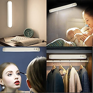 Ousam Led Desk Light Under Cabinet Lights Cordless Protable for Home Office with USB Charging Touch Magnetic for Books in Bed Study Table Built-in Rechargeable Battery (White)
