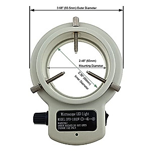 QAREQU 144 LED Ring Light Adjustable Illuminator for HDMI Camera Microscope Brightness, 2.48 inch Mounting Diameter