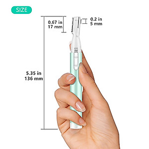 Funstant Eyebrow Trimmer, Precision Facial Hair Trimmer with Comb, Painless Battery Operated Eyebrow Razor for Women No Pulling Sensation for Face Chin Neck, Upper-Lip, Peach-Fuzz