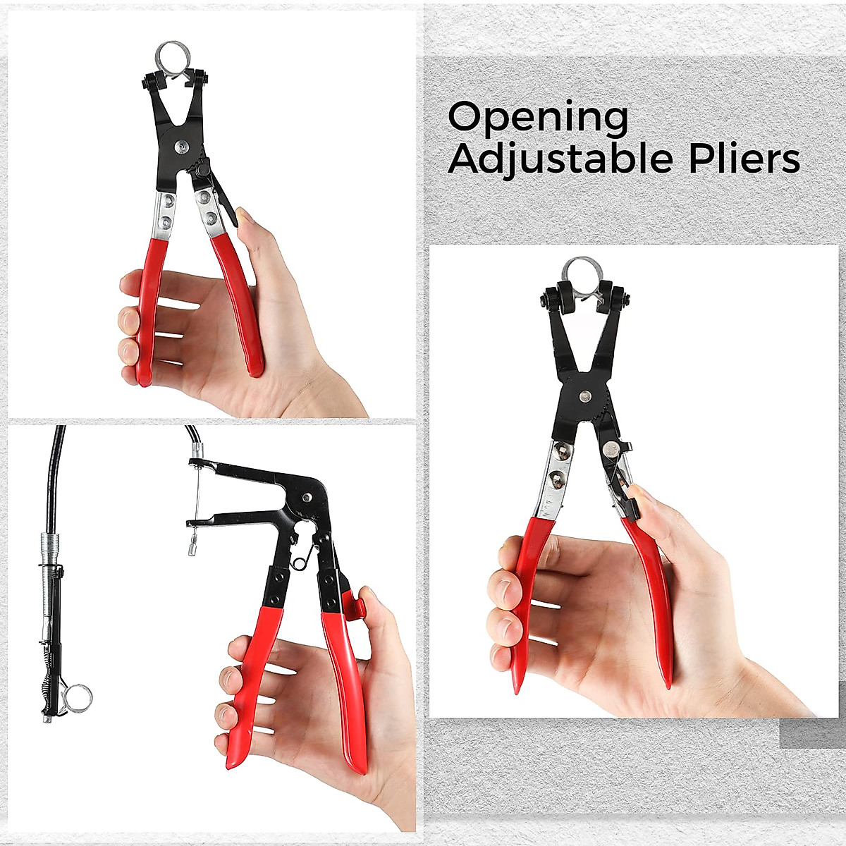 yeesport Vise Grips Locking Pliers 3PC,Hose Clamp Pliers,Remover Kit with Long Reach Wire Spring Hose Clamp Pliers for Automotive Coolant Radiator Heater and Water Hose with Band Flat or Large Clamps