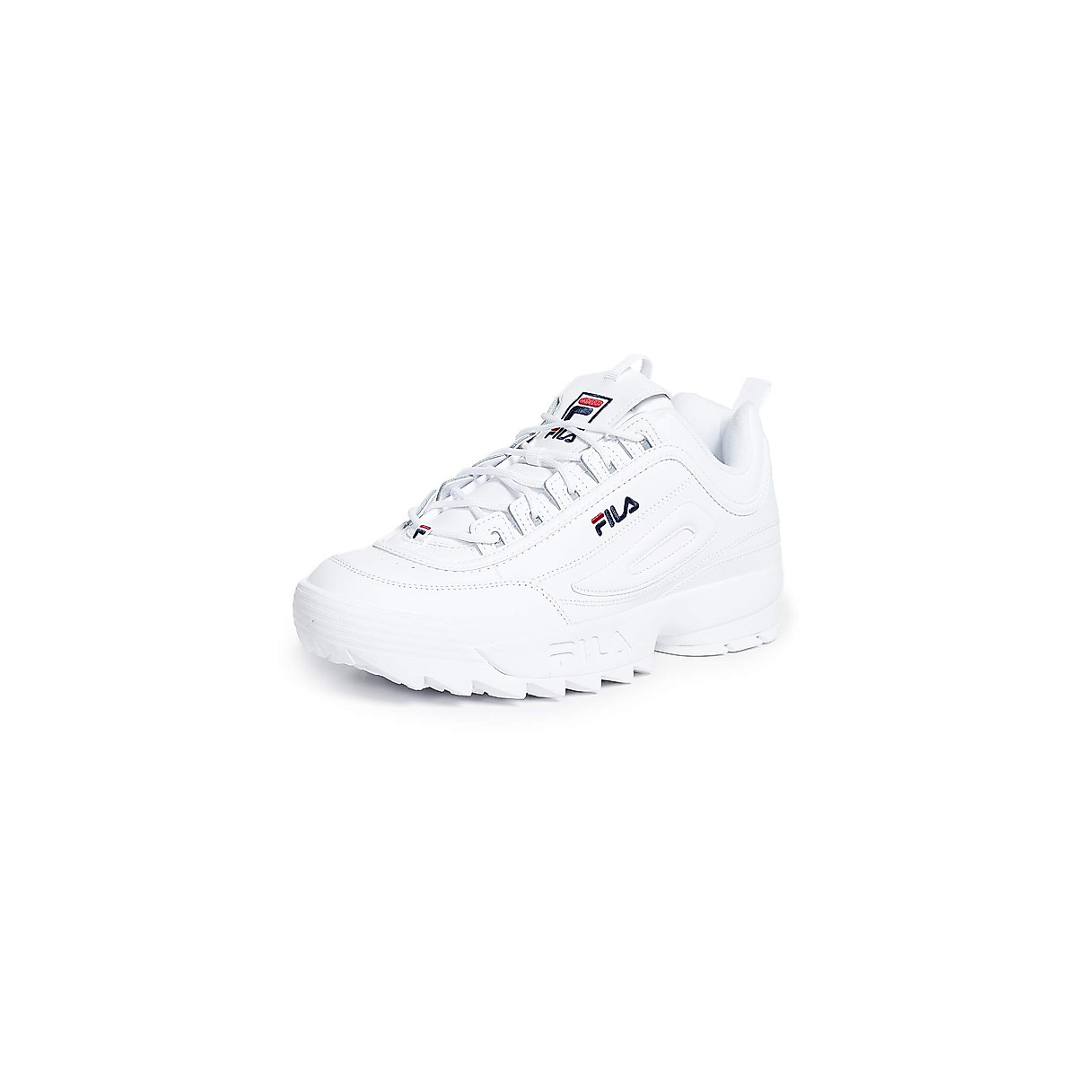 Fila Men's Disruptor II Premium Shoes, White/Fila Navy/Fila Red - 11.5