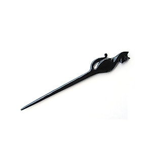 Marycrafts Black Buffalo Horn Hair Stick, Hair Accessories, Hair sticks for women Handmade 7.2"