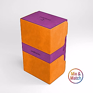 Gamegenic Stronghold 200+ Convertible Deck Box | Double-Sleeved Card Storage | Card Game Protector | Nexofyber Surface | Holds up to 200 Cards | Purple Color | Made