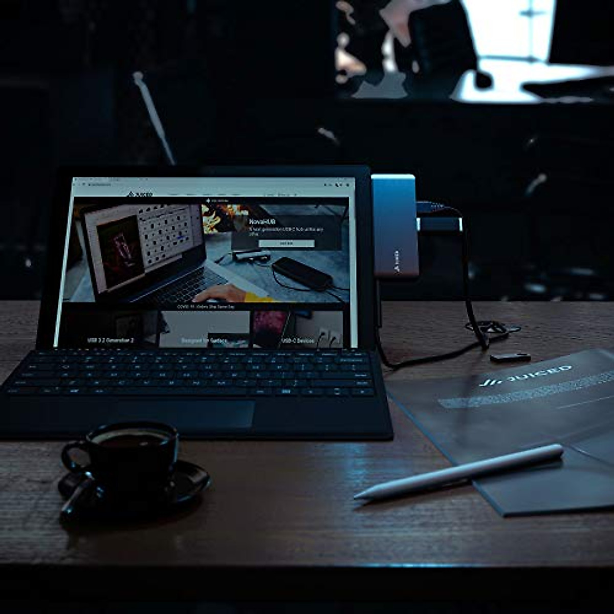 Juiced Systems ZipHUB | Surface Pro 7 Multiport Adapter | USB 3.0 | Ethernet | SD Memory | USB-C Data (ZipHUB)