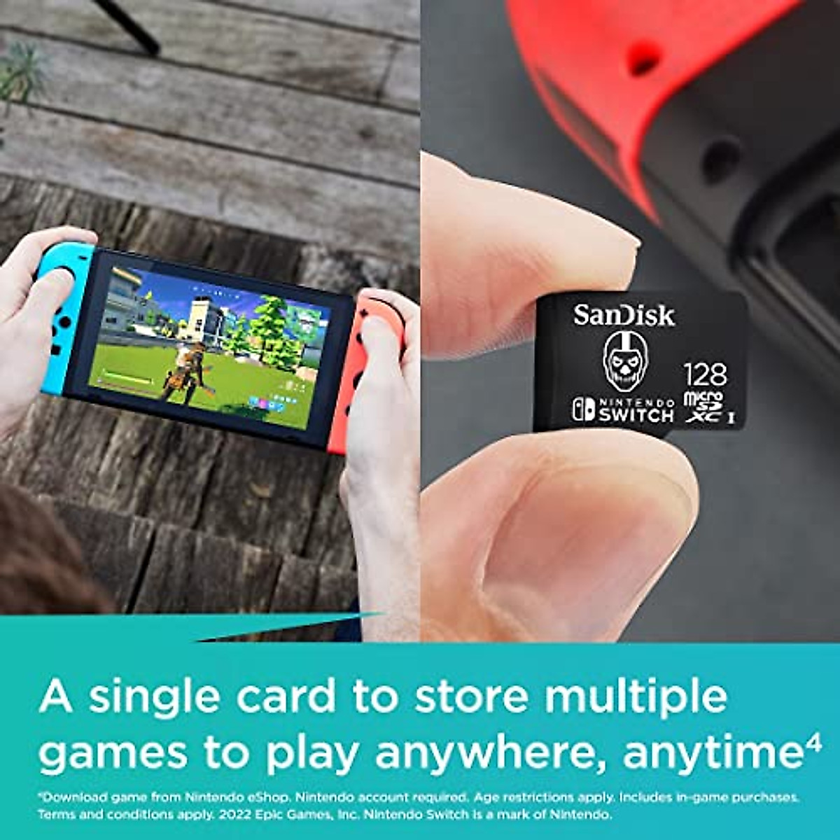 SanDisk 128GB microSDXC Card Licensed for Nintendo Switch, Fortnite Edition - SDSQXAO-128G-GN6ZG