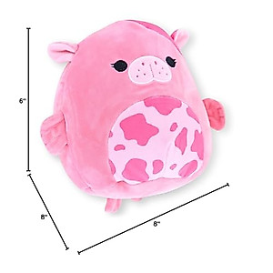 Squishmallows Official Kellytoy Plush 8 Inch Squishy Stuffed Toy Animal (Kerry The 'Strawberry Milk' Sea Cow)