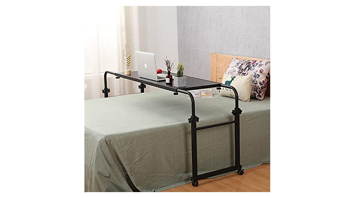 Adjustable Overbed Table w/ Wheels - Fits King & Queen Beds
