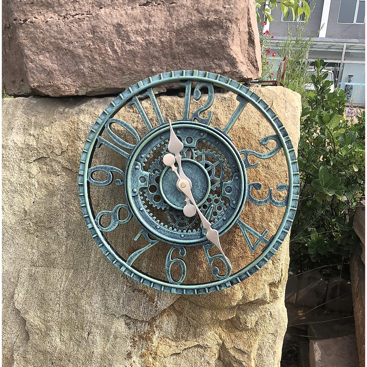 KRNYKJ Outdoor/Indoor Wall Clock Waterproof, Silent Non Ticking 12 Inch Clock Decor Clock for Patio, Garden, Pool or Hanging Outside