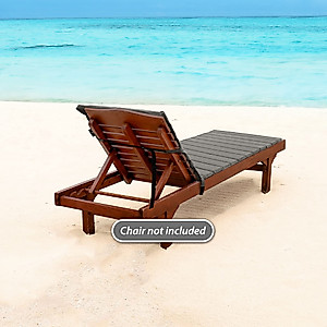 JCA Outdoor All-Weather Patio Chaise Lounge Chair seat Cushion with Quick Drying Olefin Fabric & high Density Filler for Your Chair -Chair not Included (Mulch Charcoal Grey)