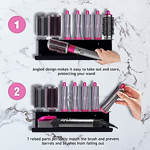 LONCHDAN Storage Holder for-Dyson Airwrap Curling Iron Accessories Hair Dryer Holder Acrylic Wall Mounted Stand Rack for-Dyson Air Wrap Styler with Adhesive (for Some Airwrap Not All)