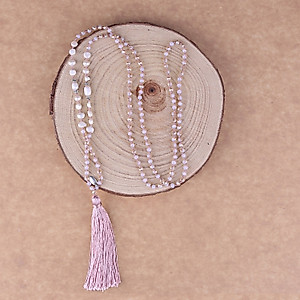 KELITCH Women Necklace Tassel Pearl Necklace Long Tassel Necklace Shining Crystal Necklace New