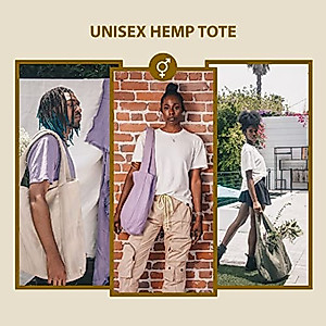 Urbane Luggage Hemp Tote Bag: Padded Shoulder Straps, Lined Tote, Eco-friendly Holiday Gift for Men and Women (Purple)