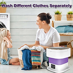 Mini Washing Machine, 11L Large Capacity Portable Washing Machine, Collapsible Foldable Washer and Dryer with Spin for Travel, Socks, Baby Clothes