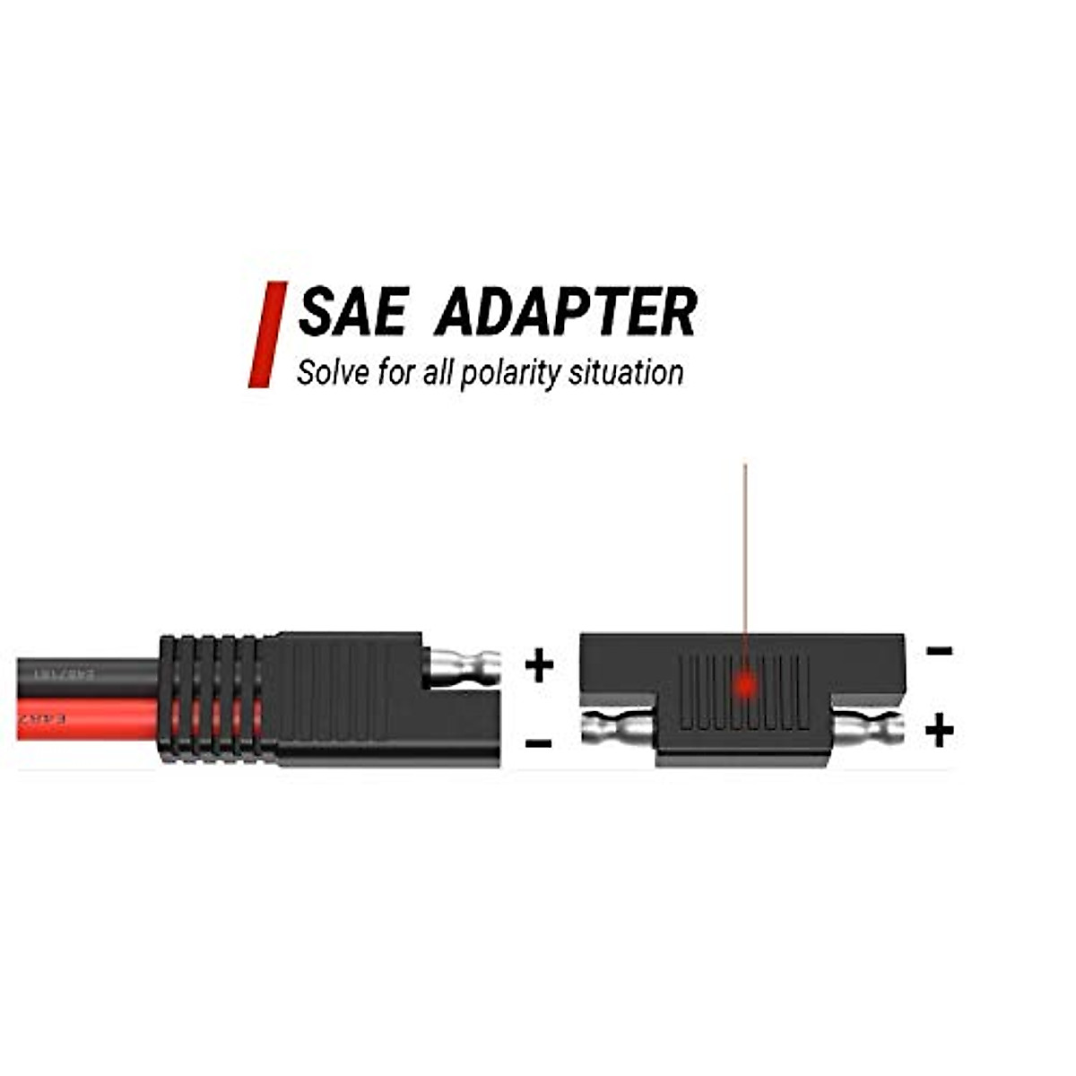 PolyEnergy DC8mm to SAE Connector with DC5521 Converter Adapter Compatible with Explorer 160 240 500 1000 and GZ Portable Power Station Solar Generator Portable Solar Panel 12AWG Heavy Duty Cord