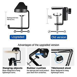 Microphone Arm Stand,Aokeo AK-35 Microphone Desk Stand-Microphone Suspension Boom Scissor Arm Stand For Blue Yeti,Blue Snowball iCE,QuadCast,Elgato