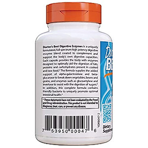 Doctor's Best Digestive Enzymes Non-GMO Vegetarian Gluten Free, 90 Veggie Caps