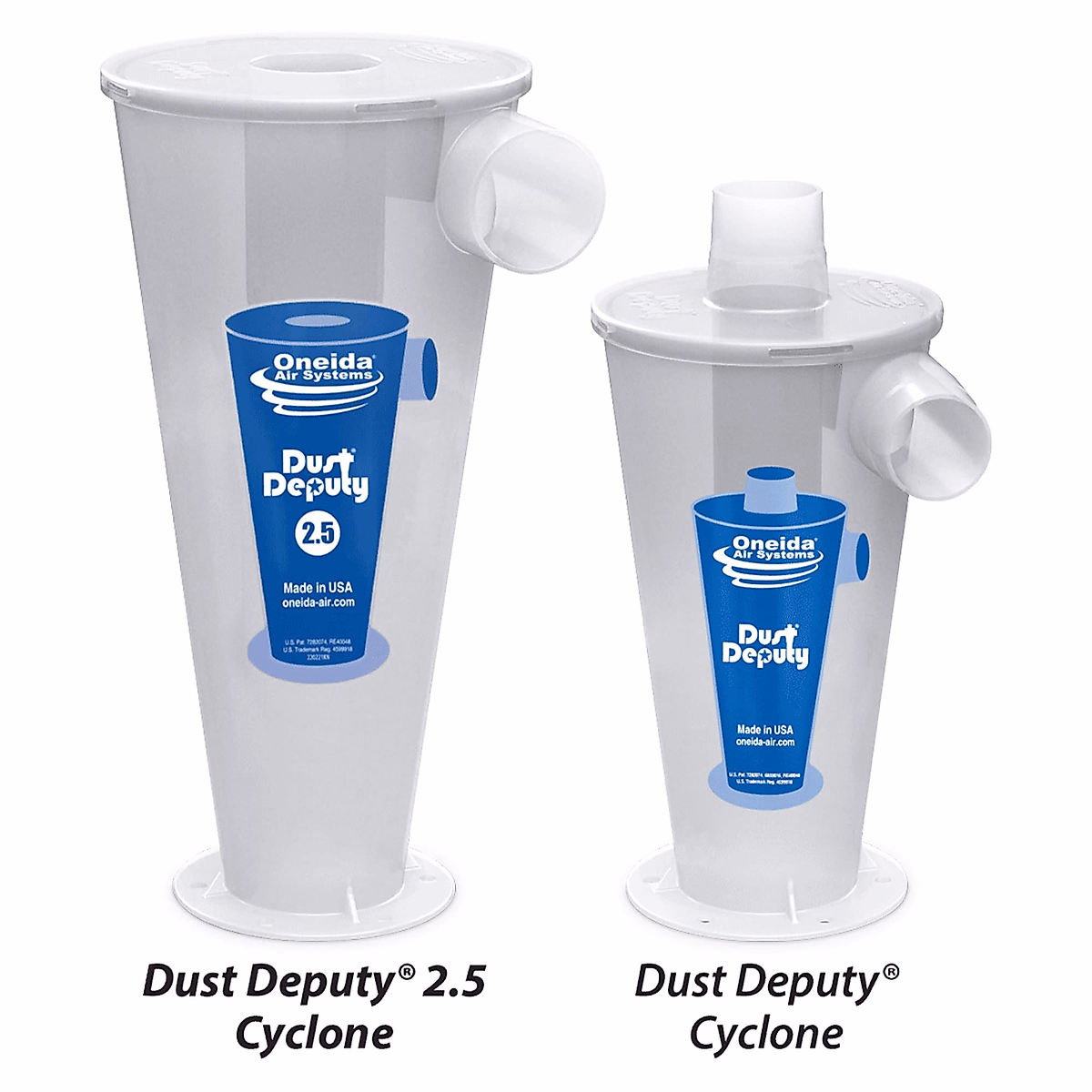Oneida Air Systems Dust Deputy 2.5 Plus Cyclone Separator XL: Highest CFM Collector for Wet/Dry Shop Vacuums with Lid (New DD 2.5 Plus)