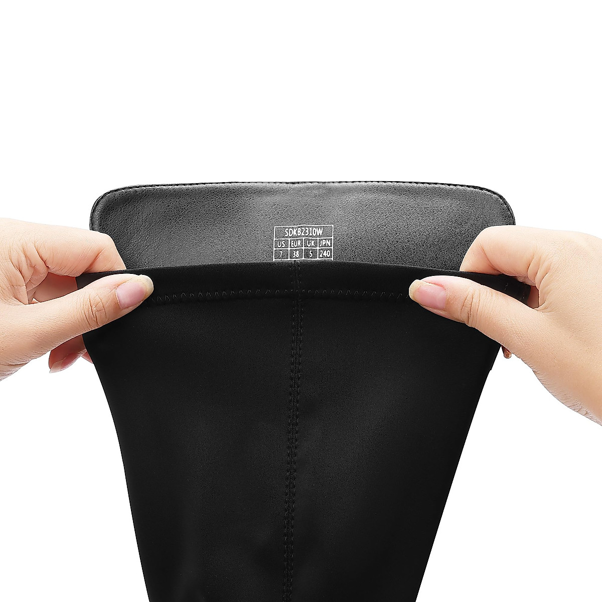 DREAM PAIRS Women's Knee High Boots, Comfortable Chunky Platform Round Toe Stretch Boots for Women, SDKB2310W, BLACK, 8.5