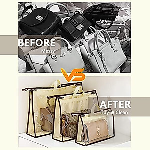 CINPIUK 8 Pack Handbag Dust Bags Clear Purse Storage Organizer for Closet, Hanging Zipper Storage Bag for Handbags