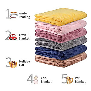 ABOW YUAN Soft Fleece Flannel Throw Blanket,Super Warm Fuzzy Lightweight Plush Microfiber Blankets Suitable for Sofa Couch Bed King Size(Grey 90x108 Inches)