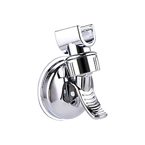Adjustable Shower Head Holders No Drill Shower Mounting Brackets Removable Suction Cup Shower Head Bracket Bathroom Suction Cup Handheld Shower Head Bracket (Silver)