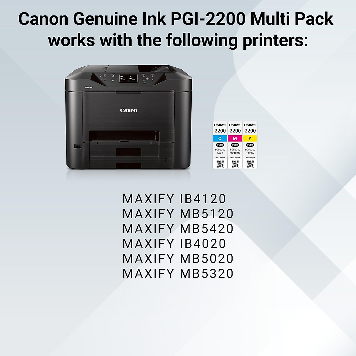 Canon PGI-2200 3 Color Multi Pack Compatible to IB4120, MB5120, MB5420, IB4020, MB5020, MB5320