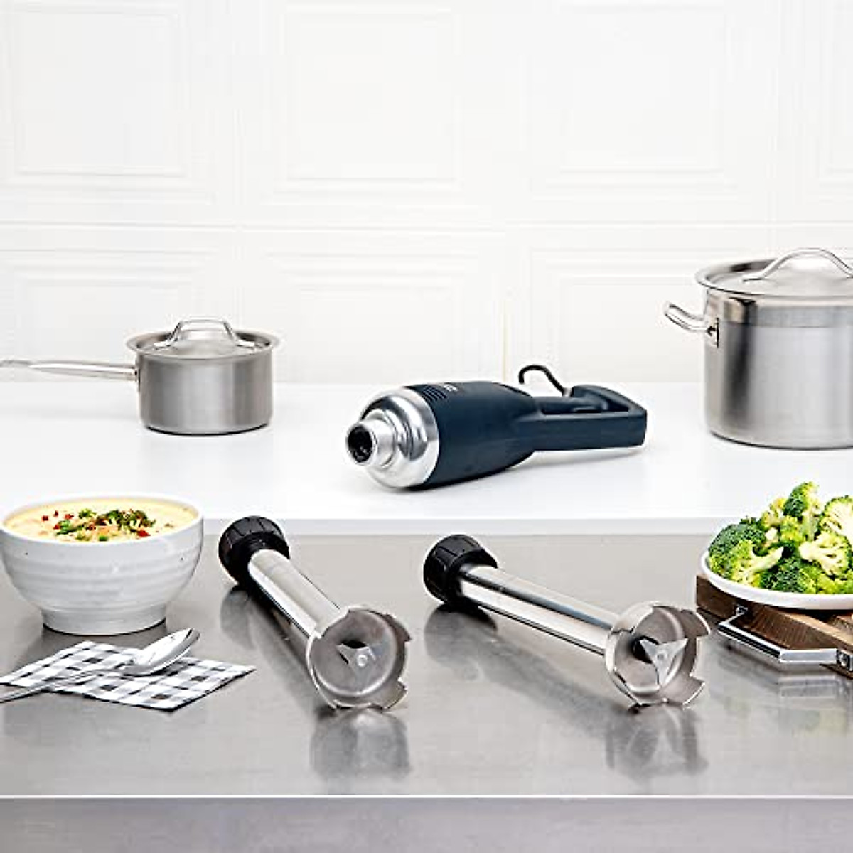 Restaurantware Hi Tek Stainless Steel Blending Shaft - Fits Variable Speed Immersion Blender - 14" - 1 count box, Silver