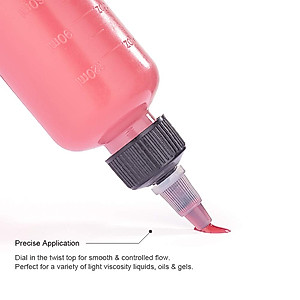 BENECREAT 12 Pack 4 Ounce Plastic Squeeze Dispensing Bottles with Black Twist Cap and Measurement, Open/Close Nozzle - Good for Crafts, Art, Glue, Multi Purpose