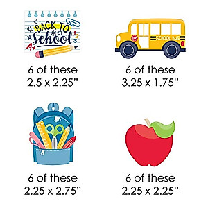 Big Dot of Happiness Back to School - DIY Shaped First Day of School Classroom Decoration Cut-Outs - 24 Count
