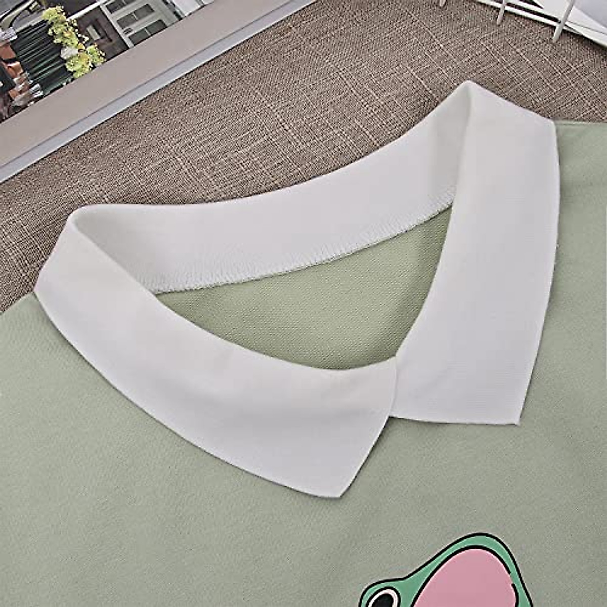 CM C&M WODRO Women Frog Sweatshirt Graphic Aesthetic Oversize Pullover Clothes Long Sleeve T-Shirt with Pocket (Green, Large)