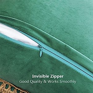 AQOTHES Set of 2 Velvet Decorative Throw Pillow Covers 18x18 Inch, Farmhouse Teal Throw Pillows for Couch Sofa Bed Home Living Room Decor