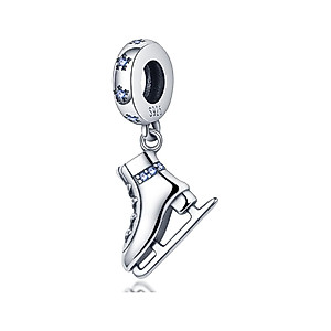 Minimalist Ice Skate 925 Sterling Silver Ice Skate Gift Charm For Birthday Chritmas Fit For Bracelet