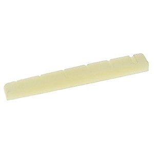 Dopro 42mm Flat Bottom Unbleached Pure Bone Nut Guitar Slotted Bone Nut for Strat Tele 42x3.5mm