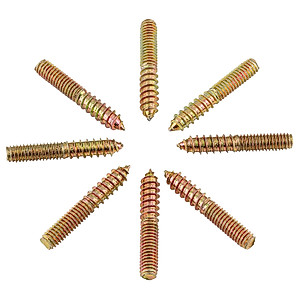 Waziaqoc 8 PCS Hanger Bolts 1/4 x 1-1/2 Inch Double Headed Bolt Self-Tapping Bolts Wood Joint Screw for Furniture
