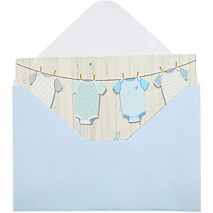 Pipilo Press 60 Pack Boy Baby Shower Thank You Cards with Blue Envelopes, Cute Stickers, Blank Inside (6 x 4 In)